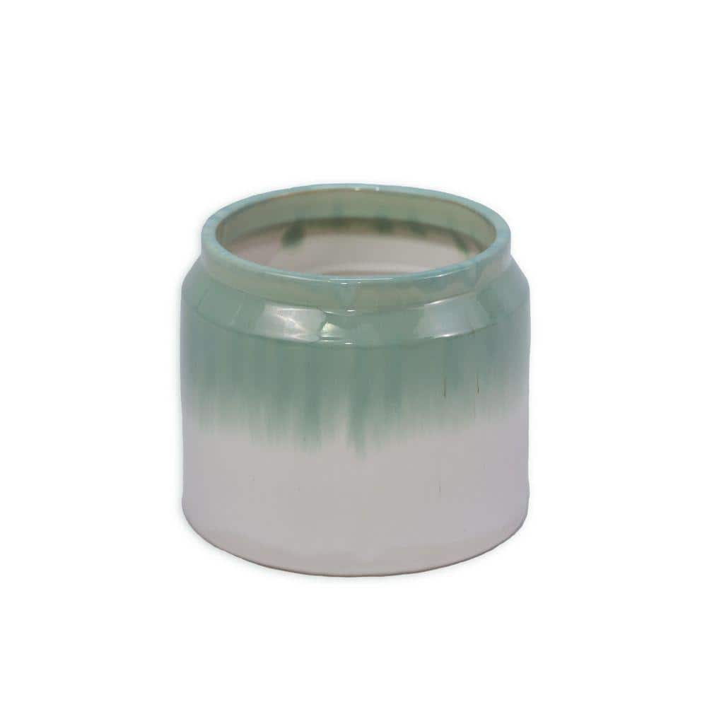 EPIPHANY DOUBLED INC (Set of 2) Modern Green Gradient Ceramic Planter ...
