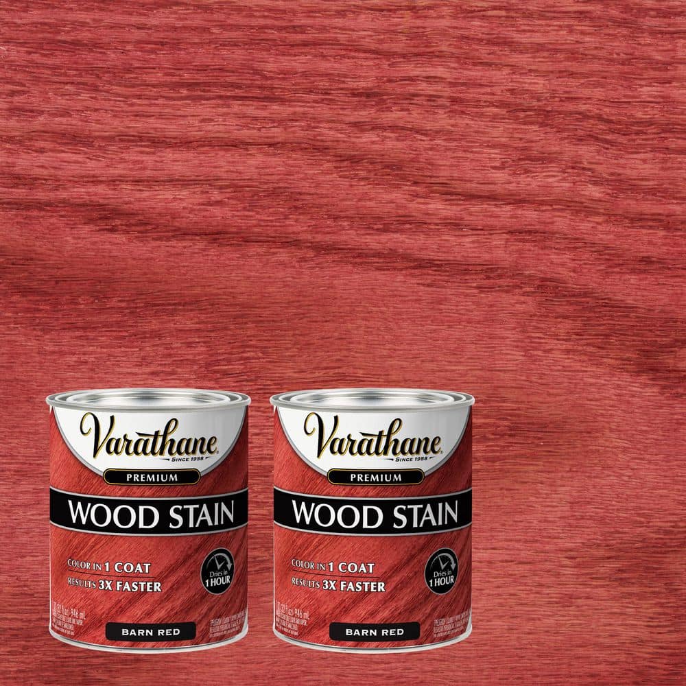 Varathane 1 qt. Barn Red Premium Fast Dry Interior Wood Stain (2-Pack ...