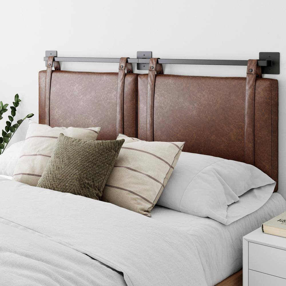 Nathan James Harlow 72 In King Wall Mount Faux Leather Upholstered Nathan James Harlow 72 In King Wall Mount Faux Leather Upholstered
