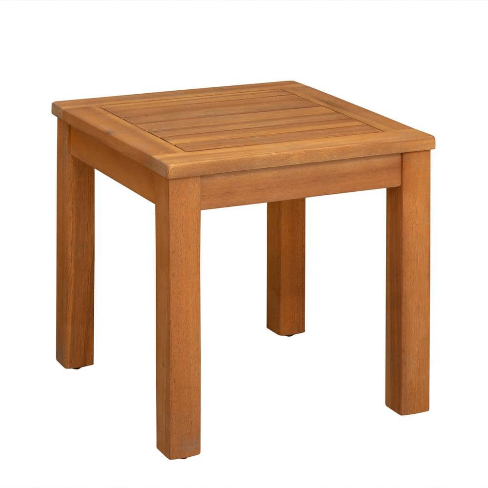 BALKENE HOME Lio Oslo Natural Stain Square Solid Wood Outdoor Side ...