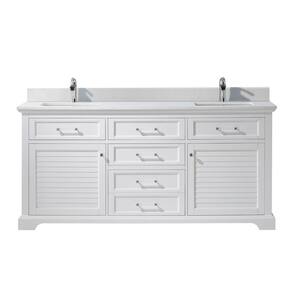 ROSWELL Lorna 60 in. Bath Vanity in White with Composite Vanity Top in ...