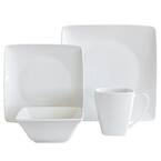 Over and Back 24-Piece white porcelain dinnerware set (service for 8 ...