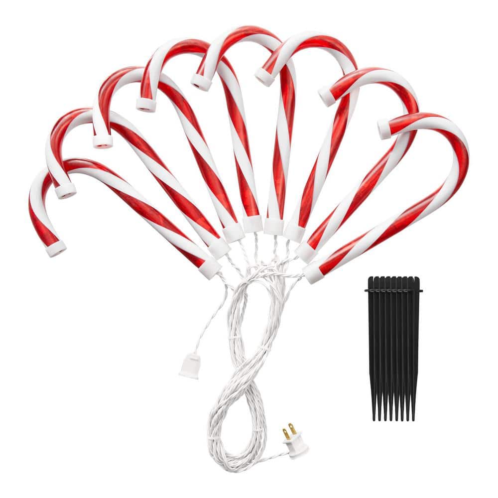 Home Accents Holiday 16.5 in. Candy Cane LED Pathway Lights (8-Pack ...
