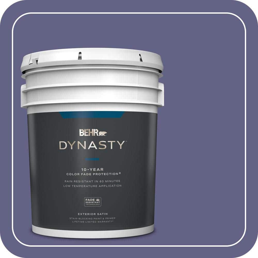 BEHR DYNASTY 5 gal. #640D-7 Pharaoh Purple Satin Enamel Exterior Stain ...