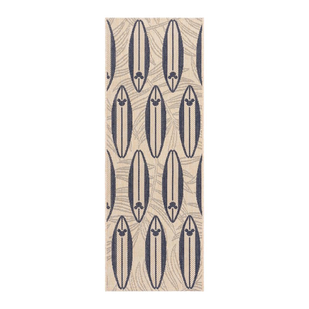 Disney Mickey Mouse Surfboard Sand/Navy 2 ft. x 6 ft. Geometric/Animal ...