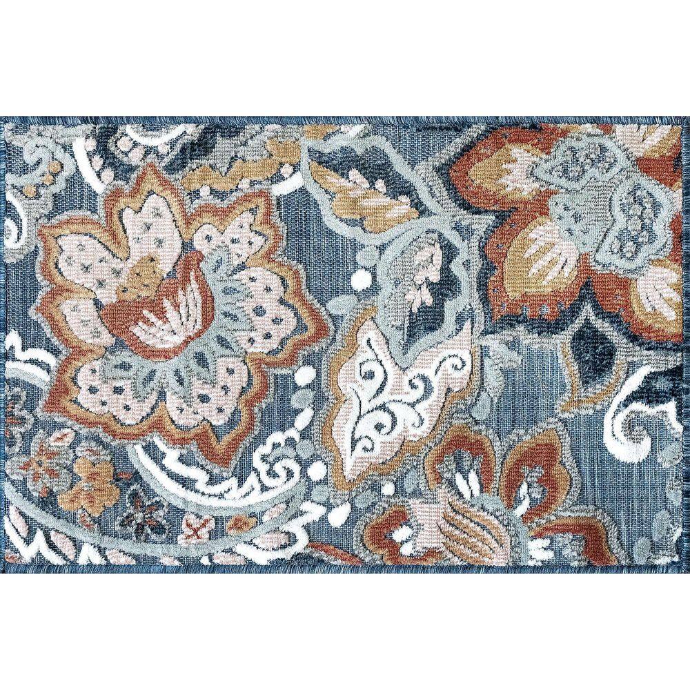 Tayse Rugs Tropic Floral Dark Blue 2 ft. x 3 ft. Indoor/Outdoor Area ...