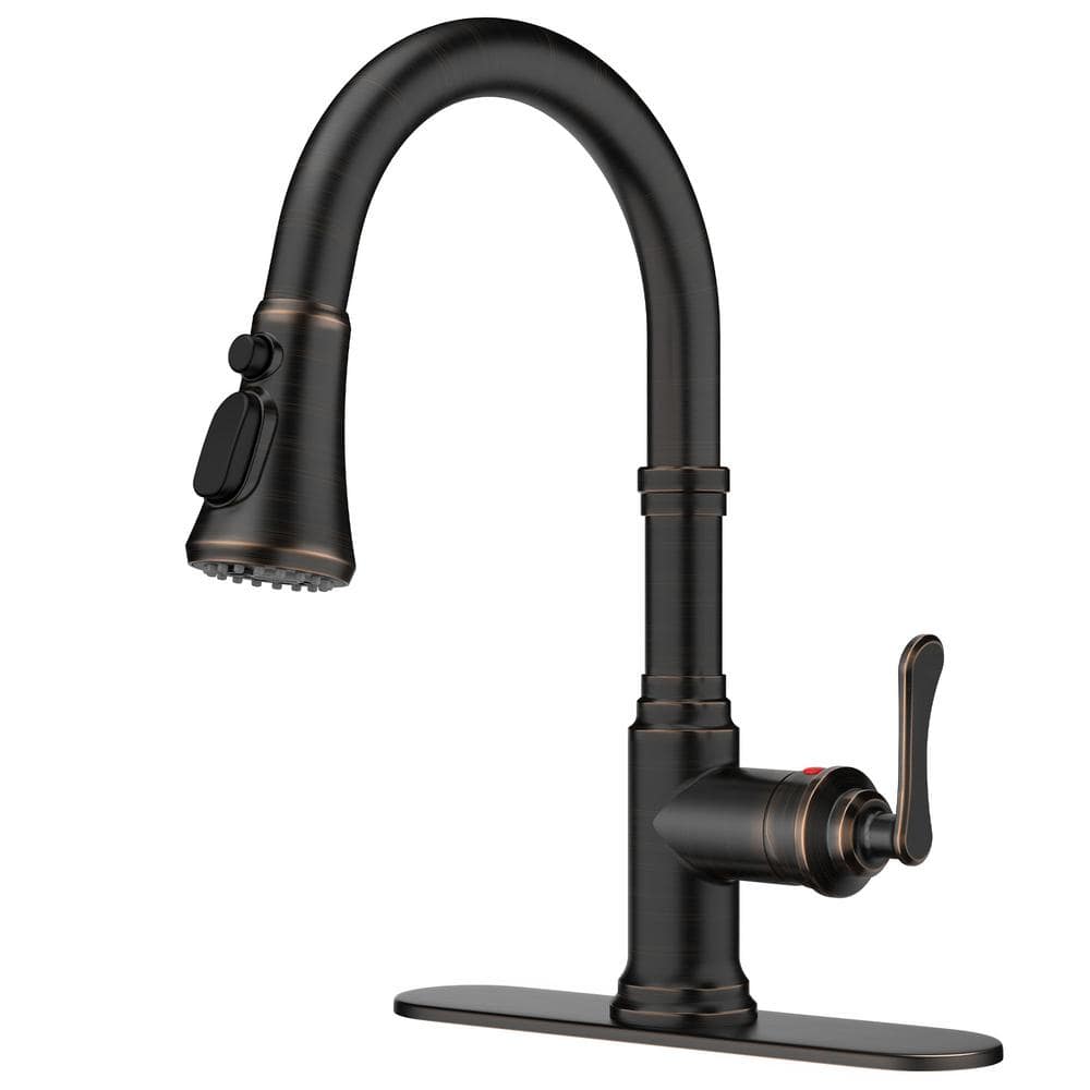 androme Single Handle Pull Down Sprayer Kitchen Faucet with Deckplate ...