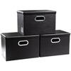 27 Qt. Leather Fabric Storage Bin with Lid in Black (3-Box) A46A1-bin ...