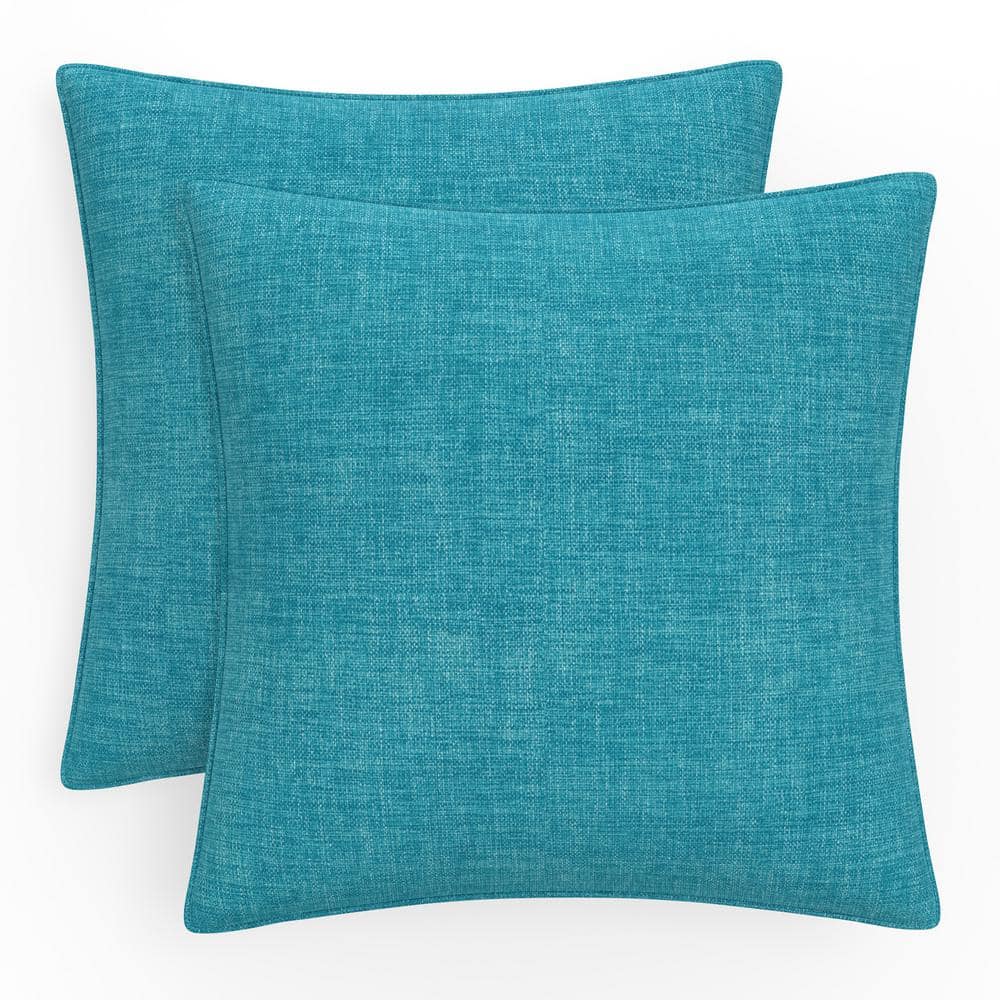 Pillow Perfect Solid Splash Aqua Outdoor Accent Large Throw Pillow (2 ...