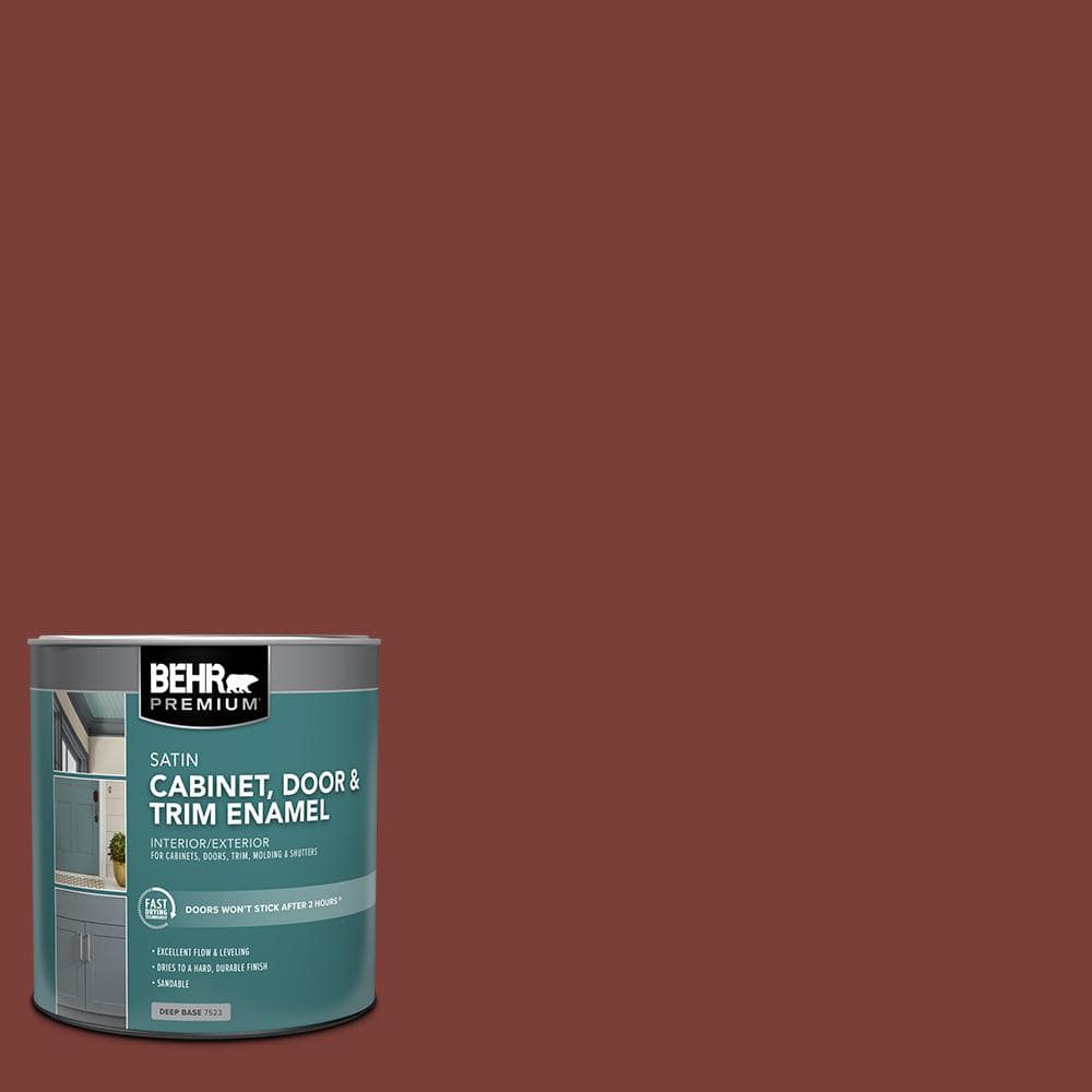 BEHR PREMIUM 1 qt. #PPU2-02 Red Pepper Satin Enamel Interior/Exterior ...