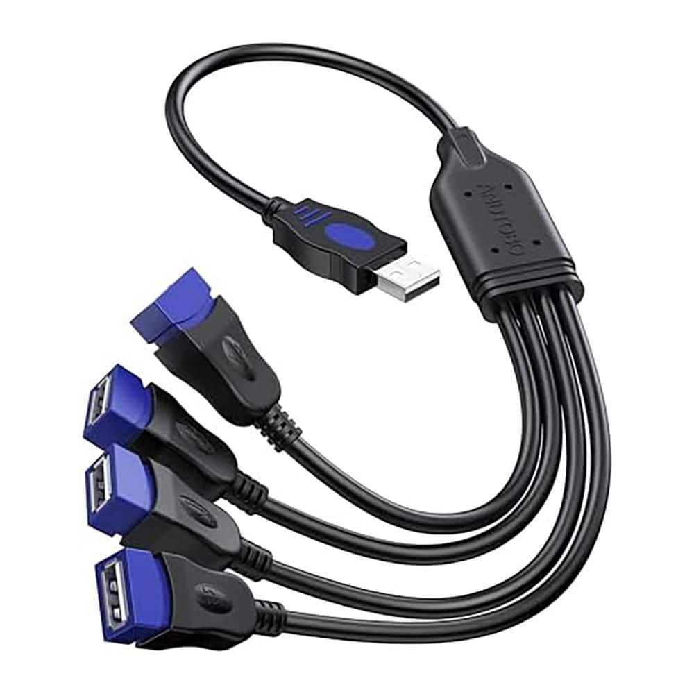 Lukyamzn USB 2.0 Y Splitter Charger Cable 1-Male to 4-Female Extension ...