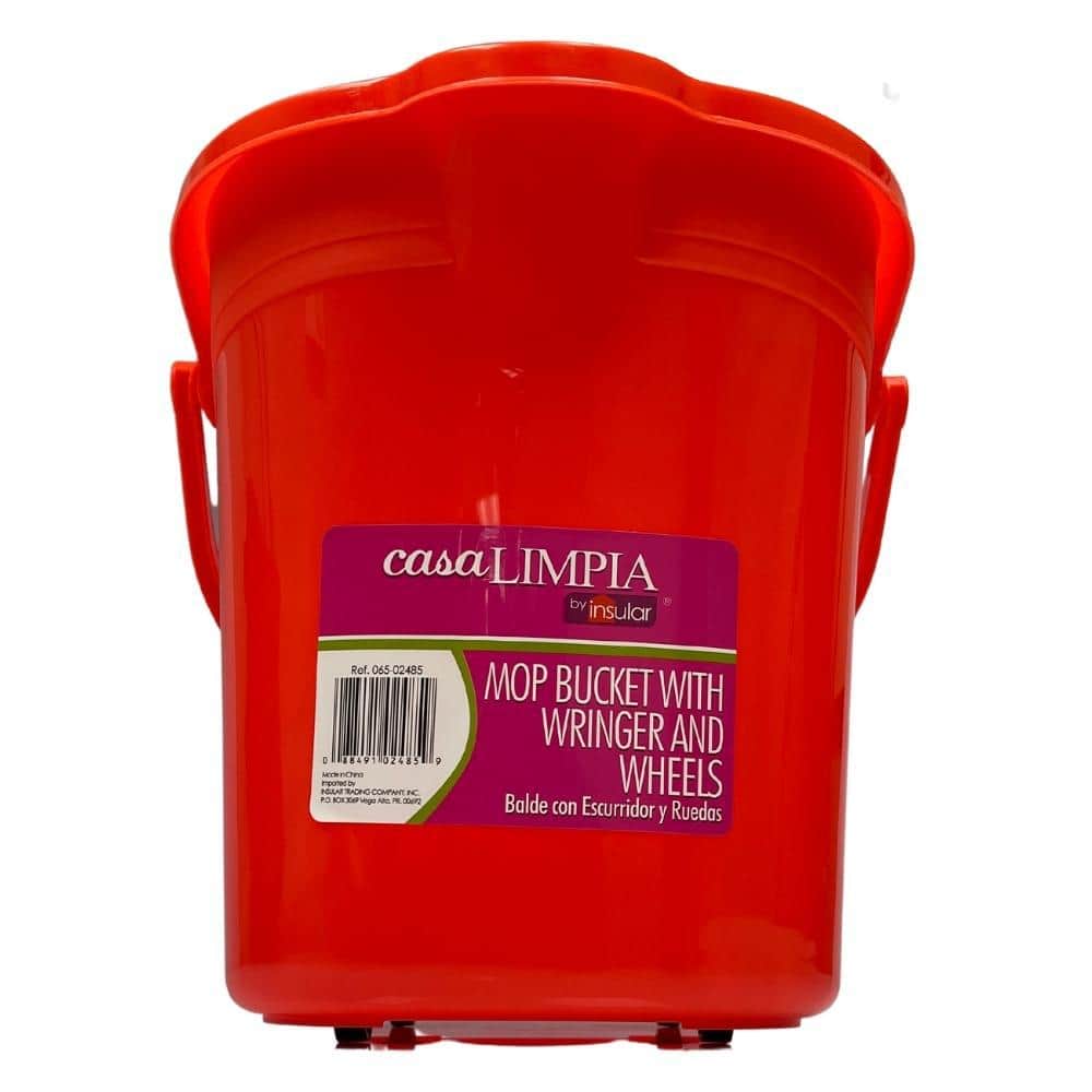 casa LIMPIA 16 Qt. Mop Bucket with Strainer and Wheels 065-02485 - The ...