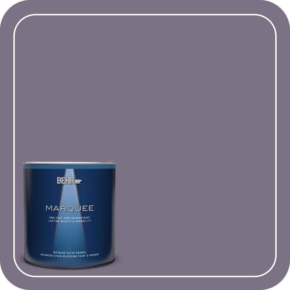 BEHR MARQUEE 1 qt. #660F-6 Peruvian Violet Satin Enamel Interior Paint ...