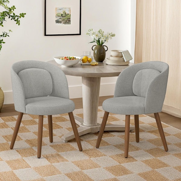 OrangeOne Modern Gray Fabric Upholstered Solid Wood Legs Dining Chair ...