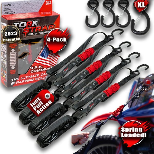 TORK STRAP .COM M500 14 ft. x 1 in. Spring Loaded Tie Down Straps (4 ...