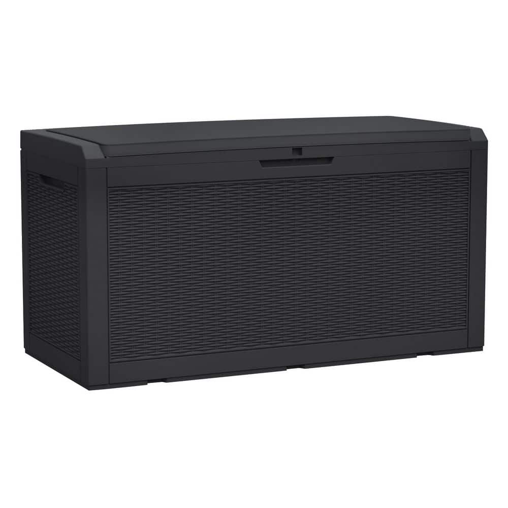 100 Gal. Large Polypropylene Deck Box with Cushion, Outdoor Storage ...