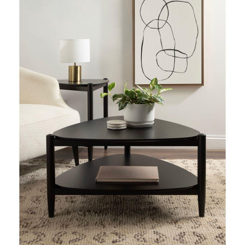 Kate and Laurel Knowlton 31 in. Black Triangle Wood Coffee Table 229925 ...