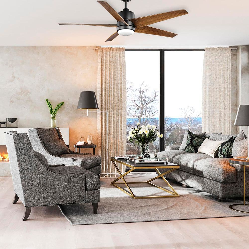 Hampton Bay Mena 54 in. White Color Changing Integrated LED Indoor ...