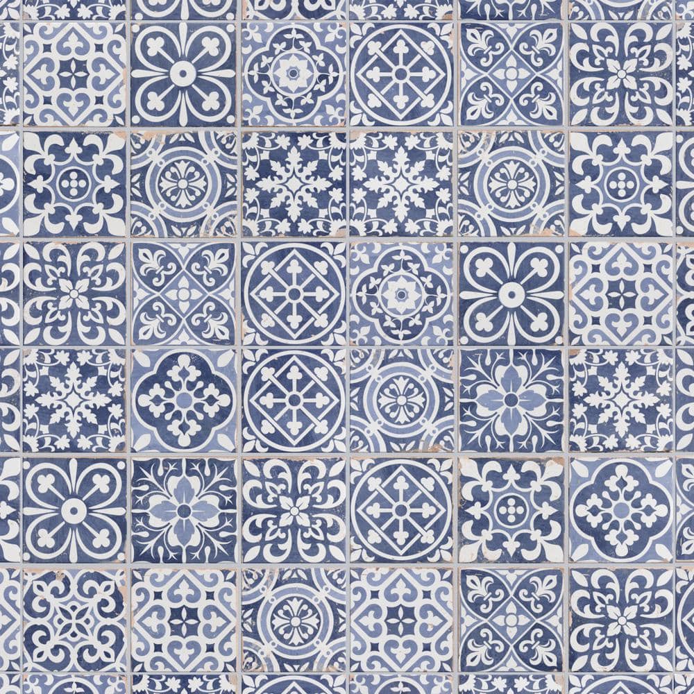 Merola Tile Faenza Azul 13 in. x 13 in. Ceramic Floor and Wall Tile (12 ...