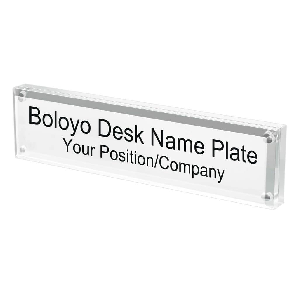 Aoibox 1 Piece Double Sided Acrylic Desk Name Plate Holder Table ...