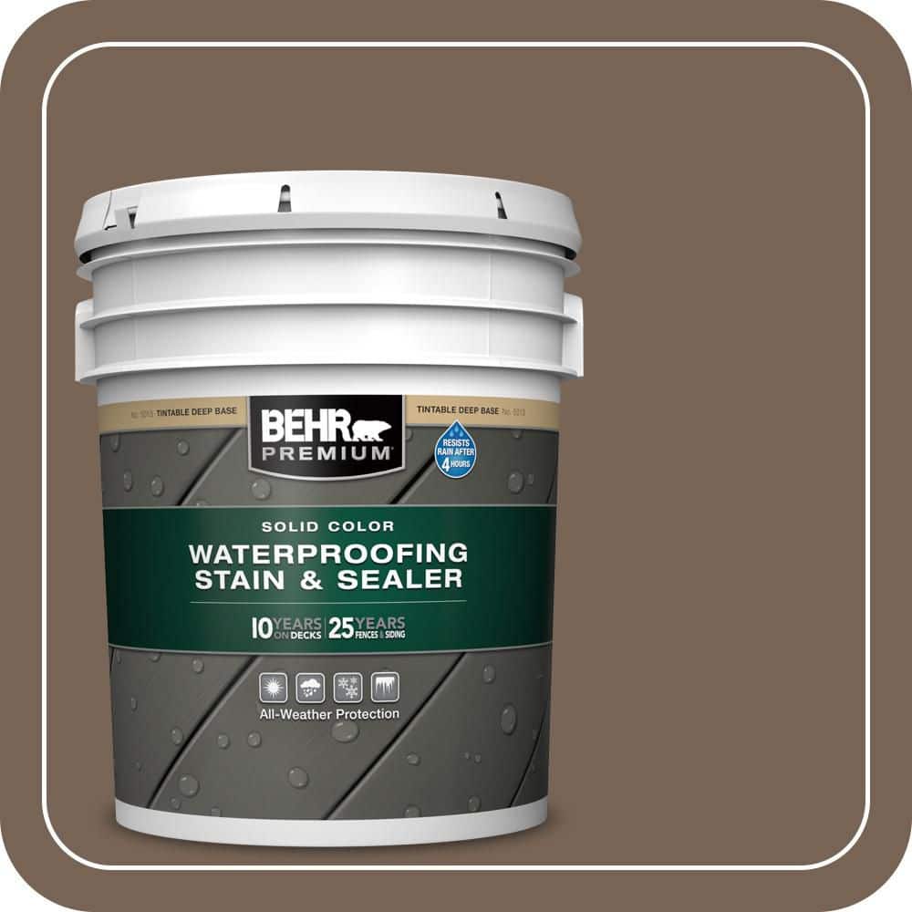 BEHR PREMIUM 5 gal. #SC-141 Tugboat Solid Color Waterproofing Exterior ...