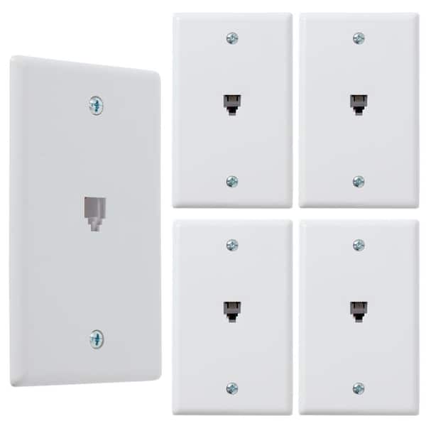 Newhouse Hardware White 1-Gang Telephone Jack Data Jack Wall Plate ...