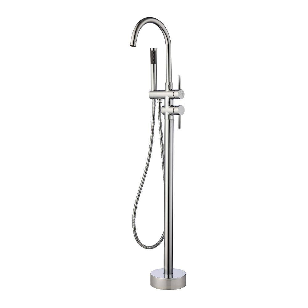 Lukvuzo Single-Handle Freestanding Tub Faucet in. Brushed Nickel with ...