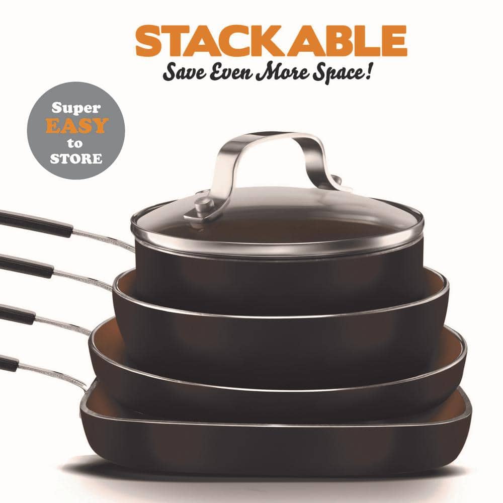 Buy StackMaster 5-Piece Aluminum Ti-Ceramic Nonstick Single Serving ...