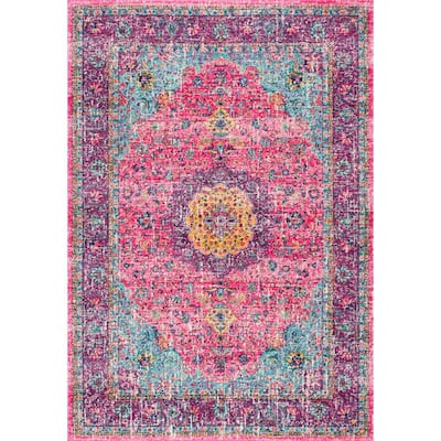 nuLOOM Verona Vintage Persian Pink 5 ft. x 8 ft. Area Rug RZBD07D-5075