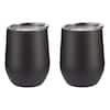 Visol Vino 9 oz. 2-Piece Black Matte Double Wall Insulated Wine Mug ...