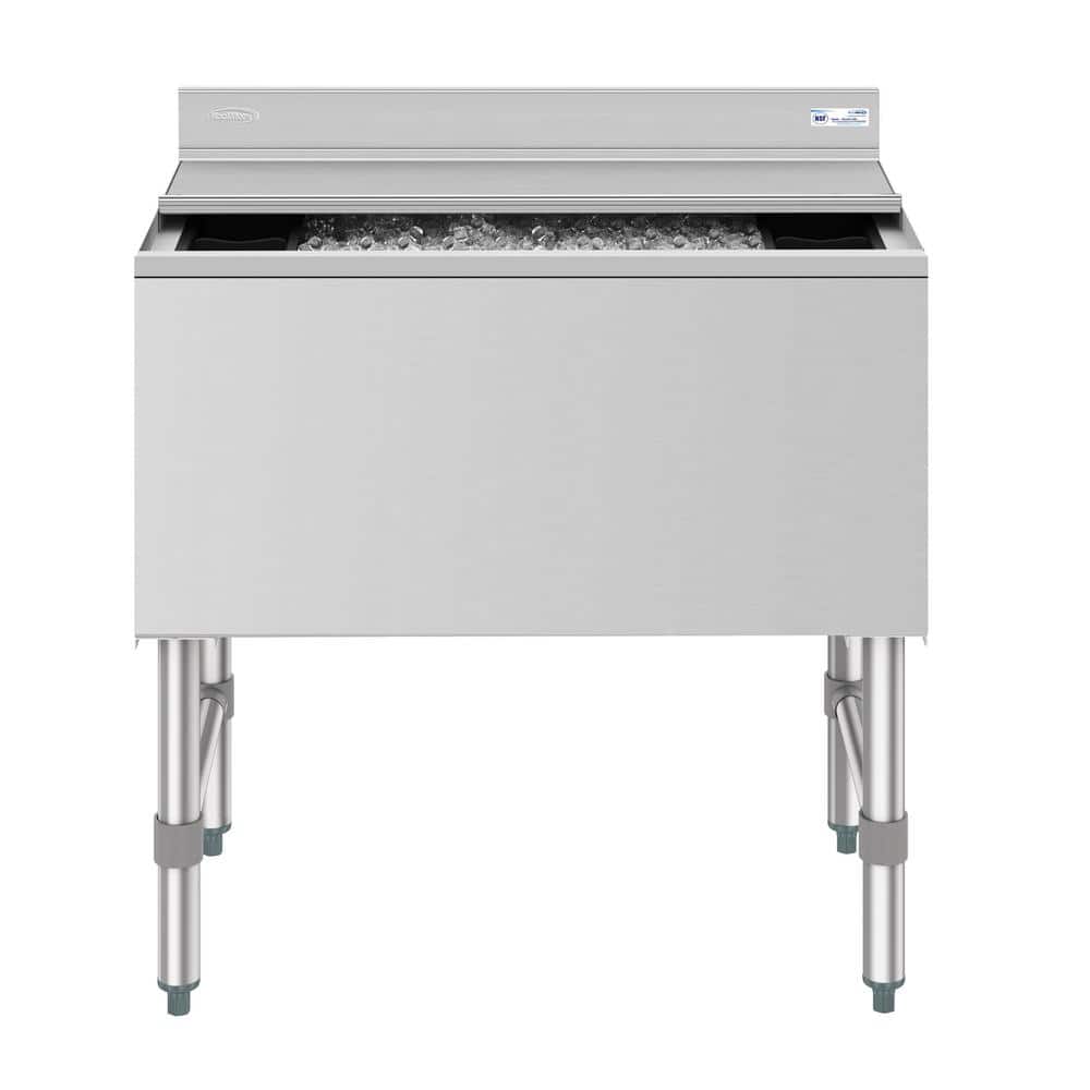 Koolmore 30 in. Commercial Stainless Steel 1 Compartment Underbar Ice ...