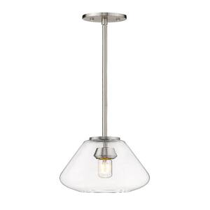 Bryson 10 in. 1-Light Brushed Nickel Pendant 11214 - The Home Depot