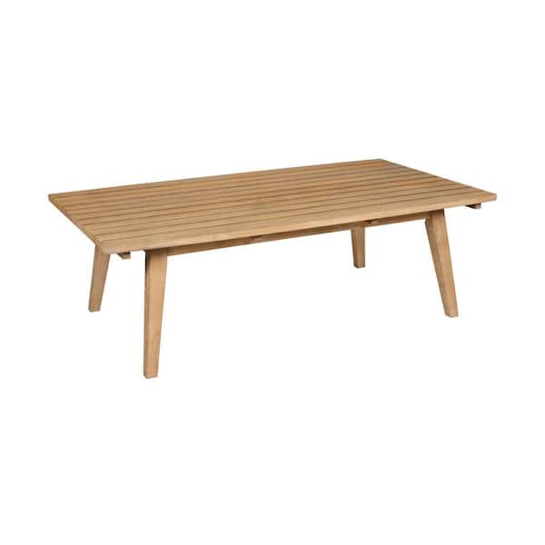 Benjara 16.5 in. Brown Rectangular Wooden Outdoor Coffee Table BM315713 ...