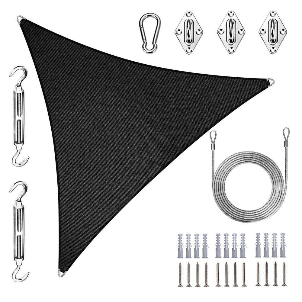 AMGO Pro Ring 20 ft. x 20 ft. x 20 ft. Triangle Sun Shade Sail with ...