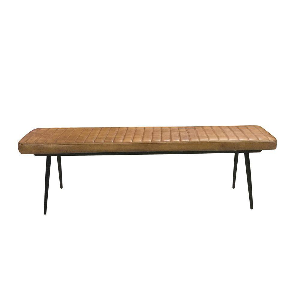 Coaster Misty Black and Camel Bench with Channel Tufted Seat 110643 ...