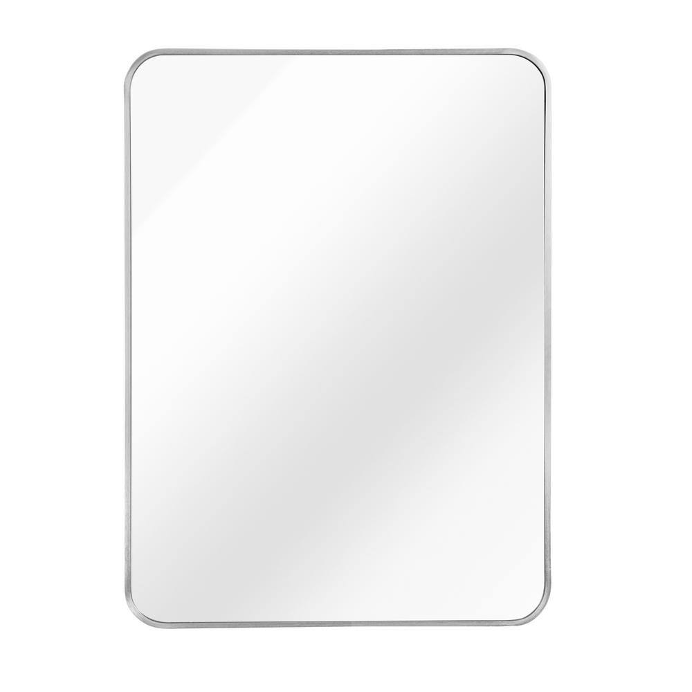 Silver 22 in. W x 30 in. H Modern Rectangle Aluminum Alloy Framed ...