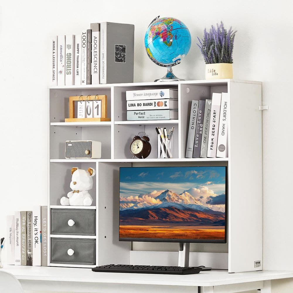 VEVOR Desktop Bookshelf, 3-Tier Desktop Storage Organizer, 37 in. x 10 ...