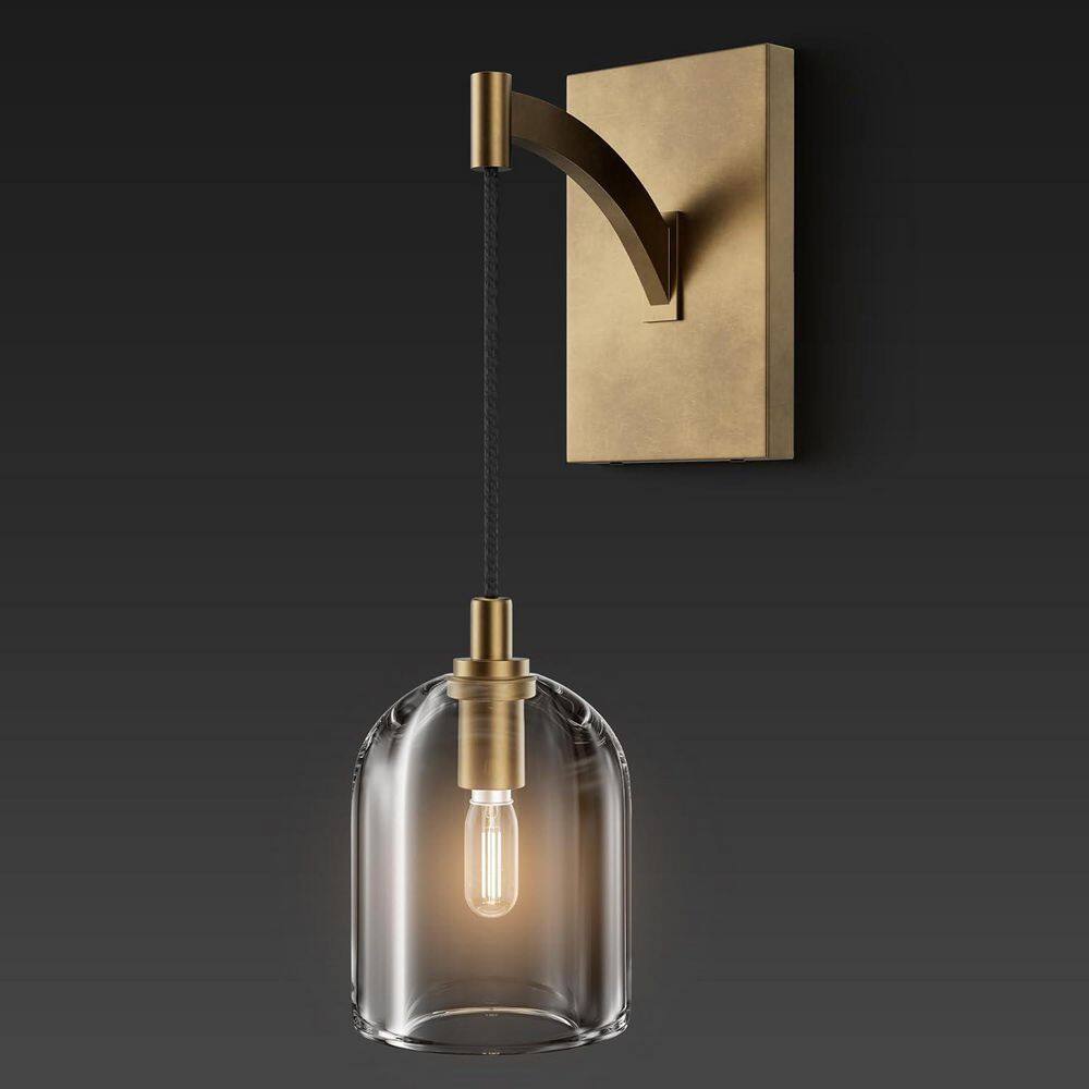 Gleam Flare 5.1 in. W 16.5 in. H 1-Light Gold Modern Crystal Wall ...