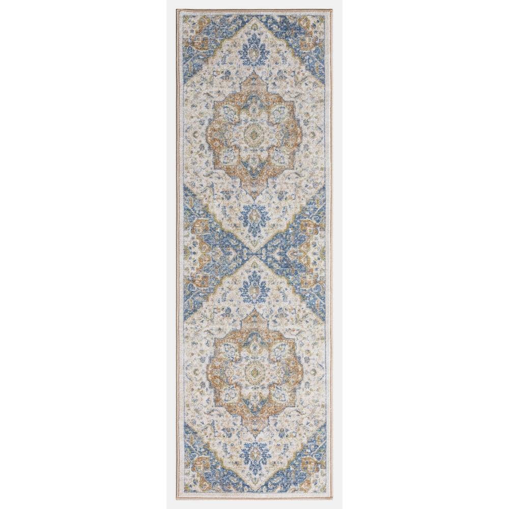 Concord Global Trading Eden Collection Center Medallion Ivory 2 ft. x 7 ...