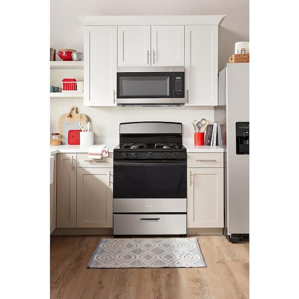 Amana 30 Inch Gas Range with Easy Clean Glass Door AGR4203MNS