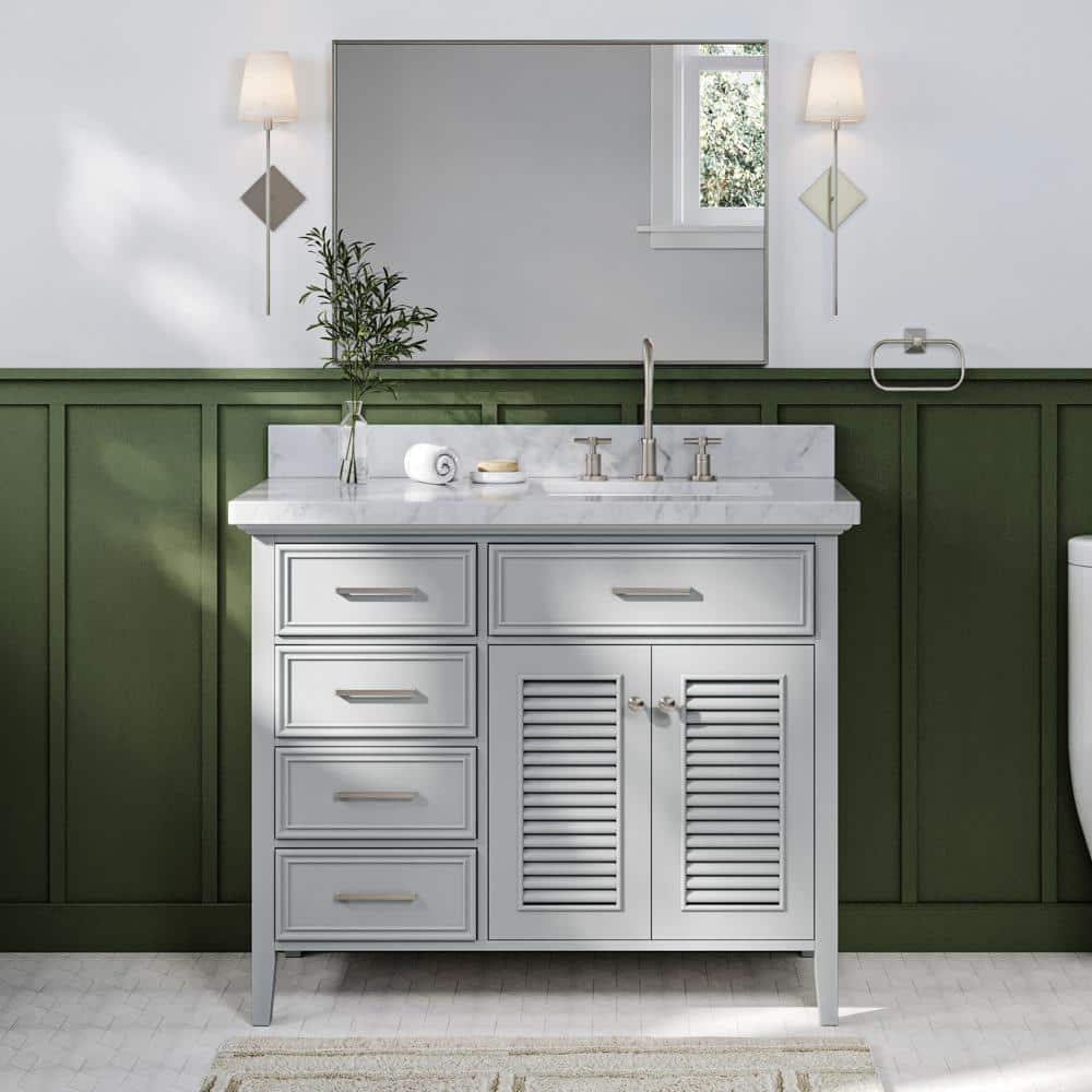 ARIEL Kensington 43 in. W x 22 in. D x 36 in. H Bath Vanity in Grey ...