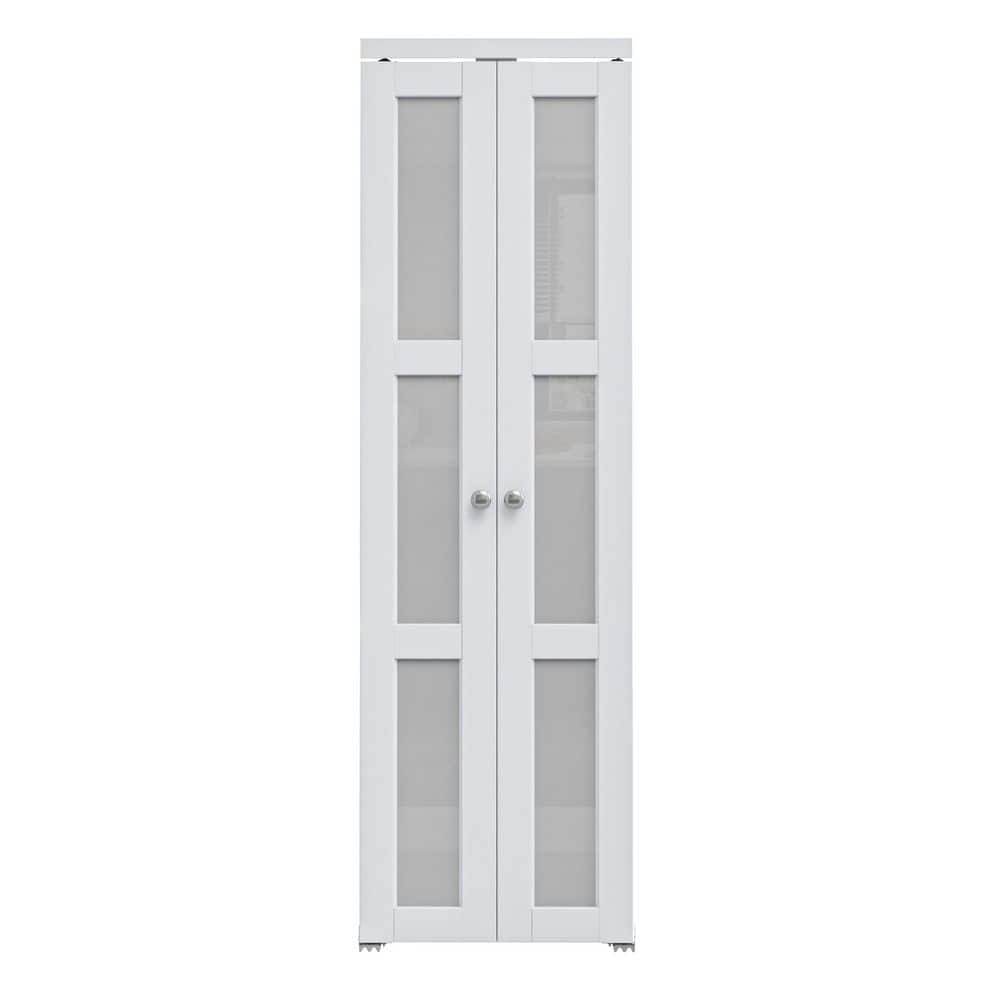 ARK DESIGN 24 in. x 80 in. Frosted Glass Solid Core MDF Bi-fold Door ...