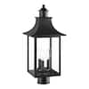 Hampton Bay Edgehill 3-Light Matte Black Steel Hardwired Outdoor ...