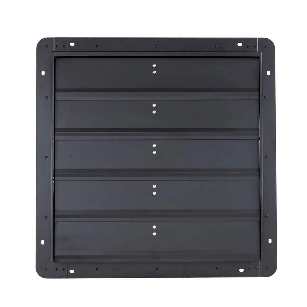 Black 24 in. 4800 CFM Wall Mounted Shutter Exhaust Fan w/Variable Speed ...