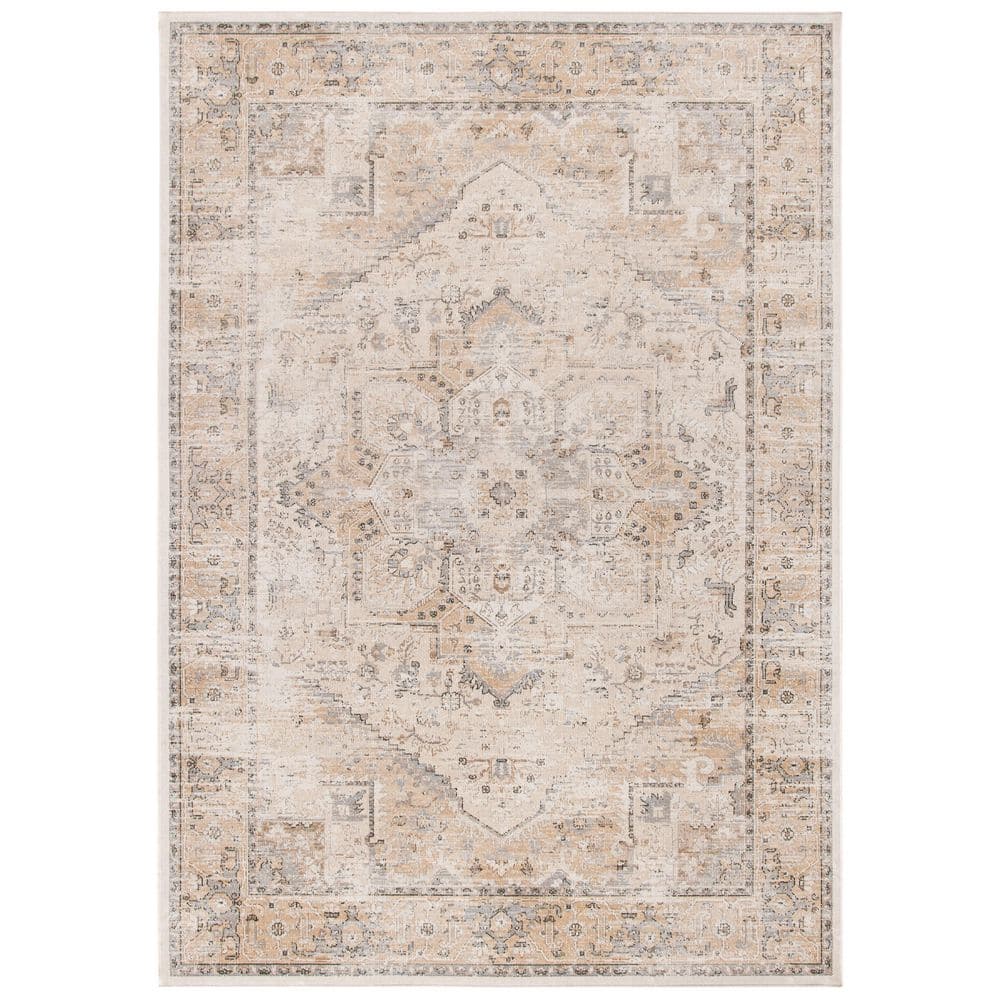 SAFAVIEH Atlas 5 ft. x 8 ft. Camel/Stone Antique Medallion Area Rug ...
