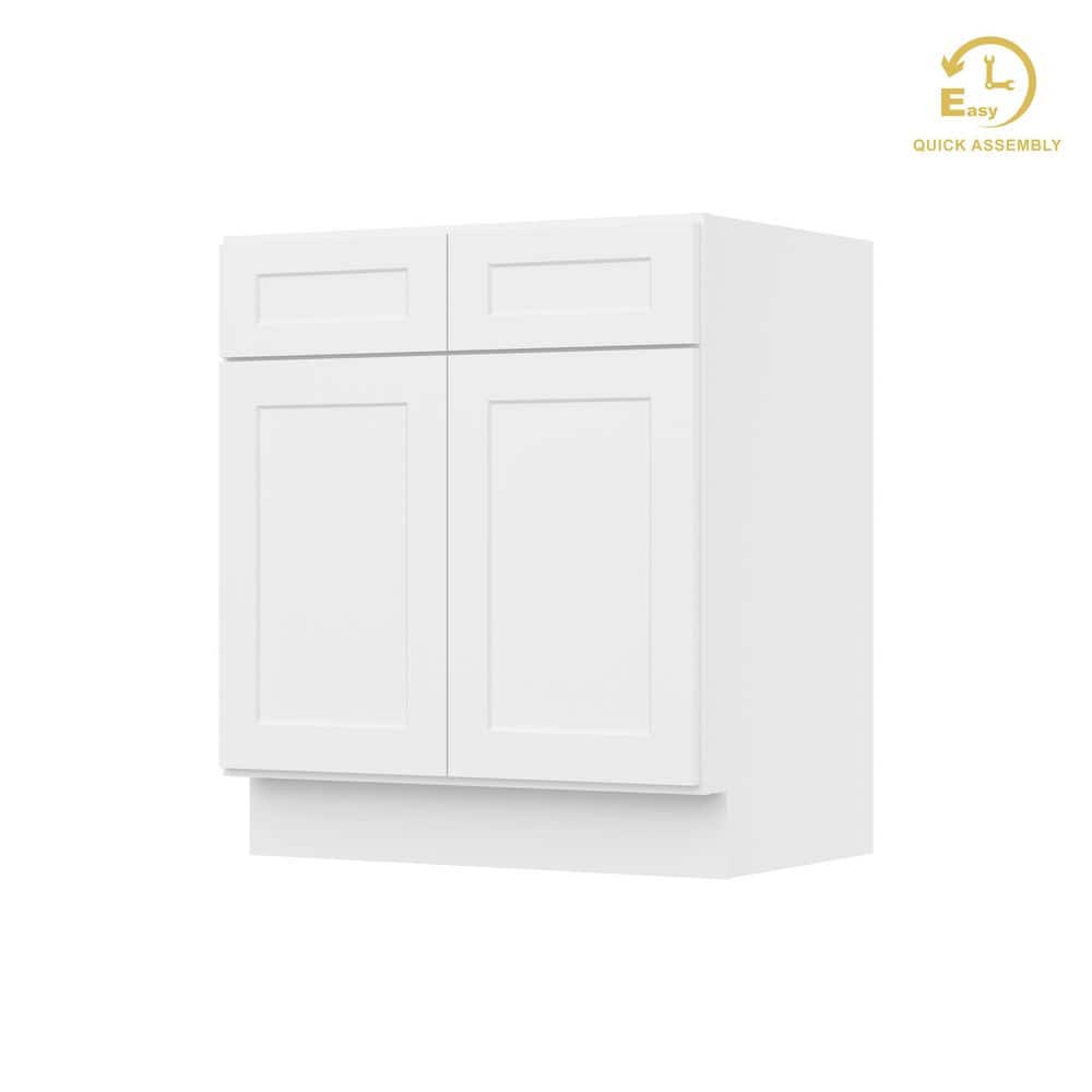 HOMLUX Camlock 30 in. W x 21 in. D x 34.5 in. H Ready to Assemble Bath ...