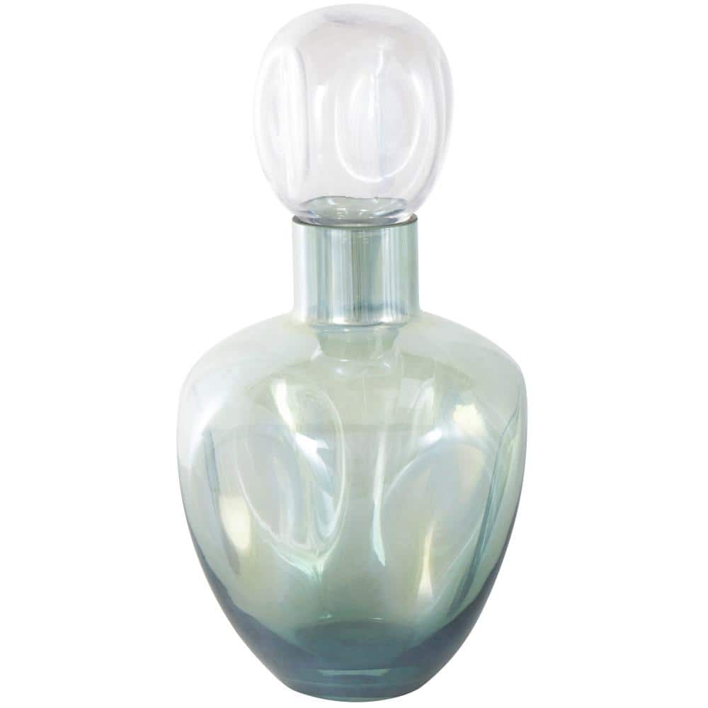 Litton Lane Green Glass Ombre Decorative Jars with Iridescent Finish ...