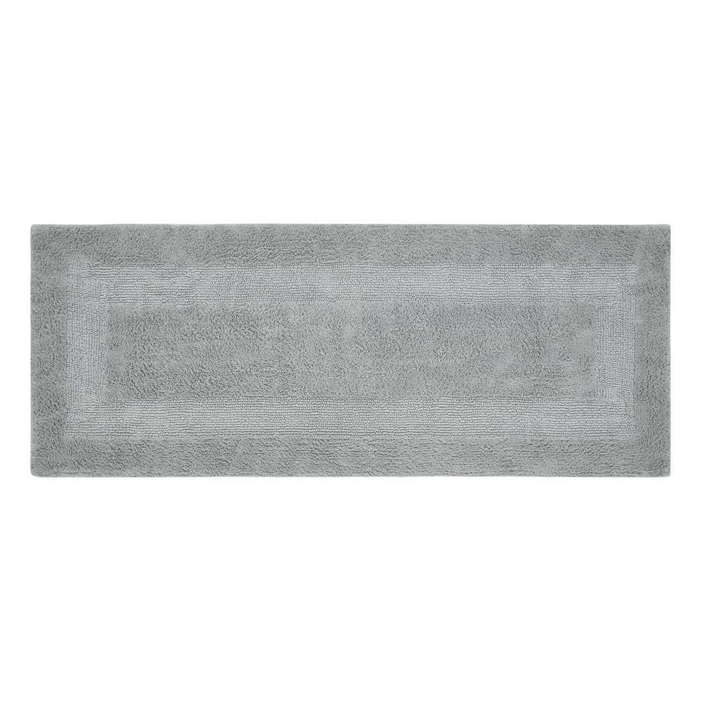 VCNY Home Jessica 24 in. x 60 in. Grey Solid Cotton Rectangle Bath ...