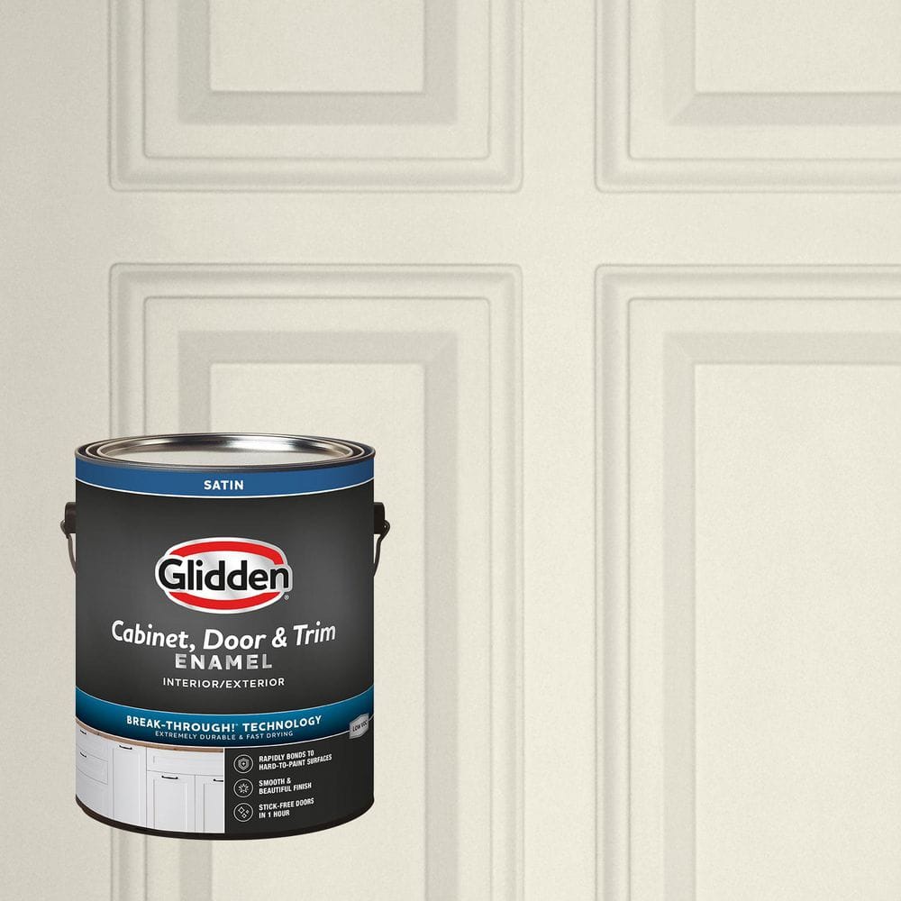 Glidden 1 gal. PPG1024-1 Off White Satin Door, Trim and Cabinet Paint ...