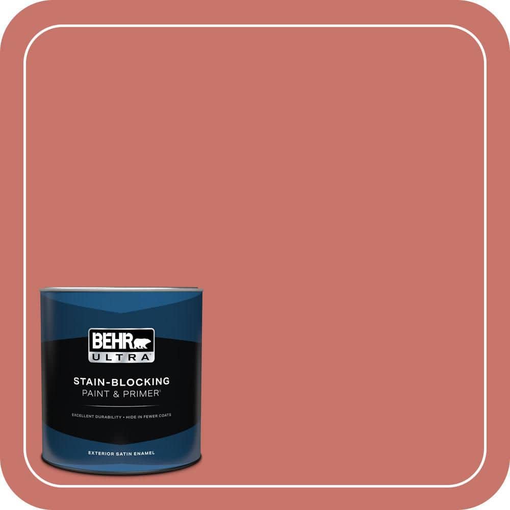 BEHR ULTRA 1 qt. #180D-5 Sahara Sun Satin Enamel Exterior Paint ...